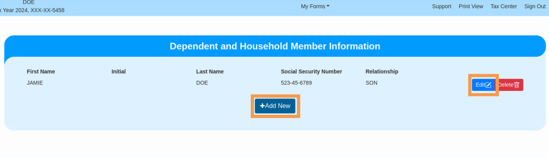 How to add advanced dependent information – FileYourTaxes.com Free File