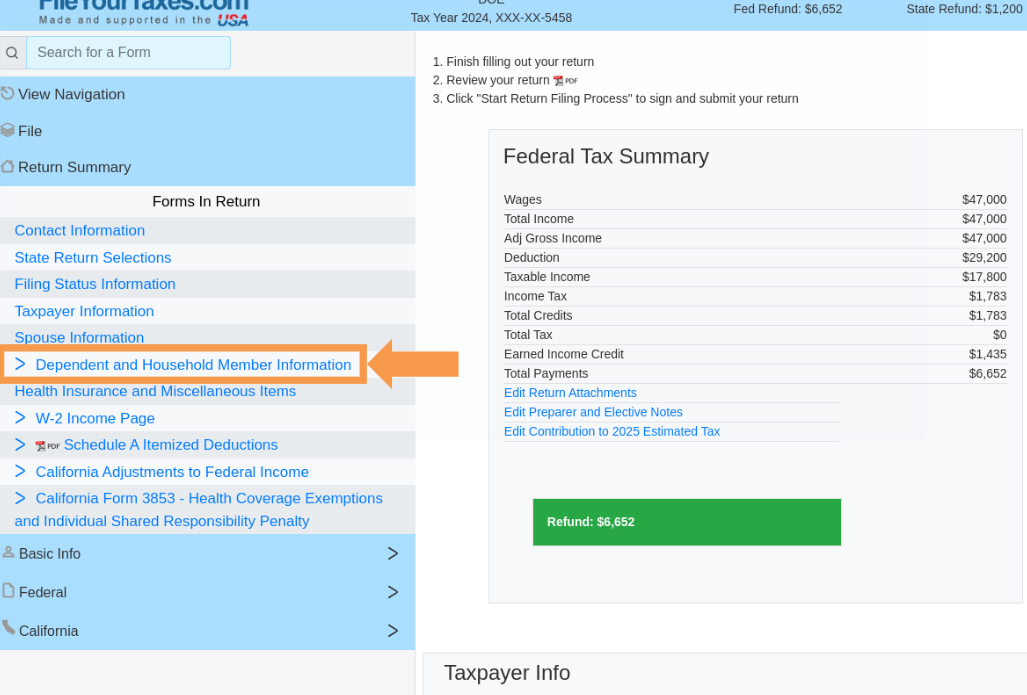 How to edit or remove a dependent – FileYourTaxes.com Free File