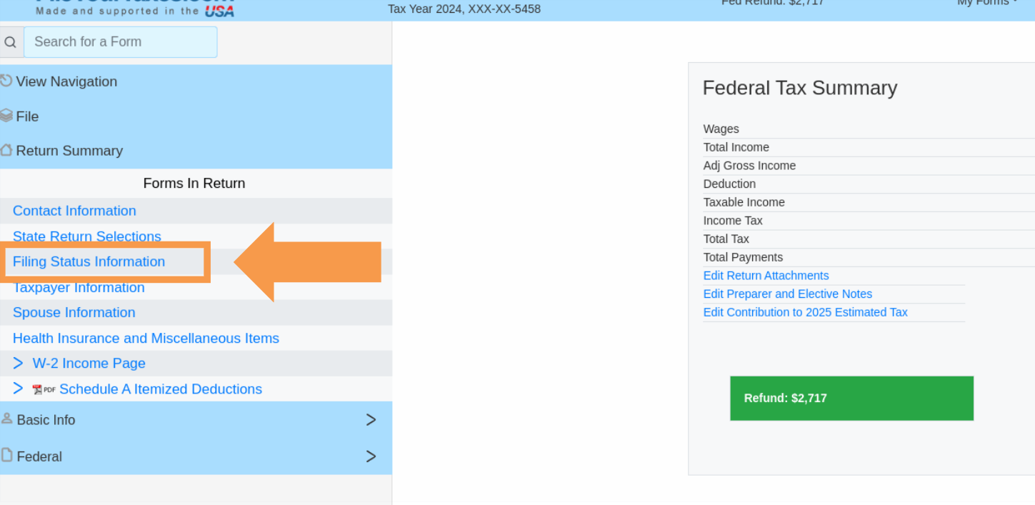 How to change my filing status? – FileYourTaxes.com Free File