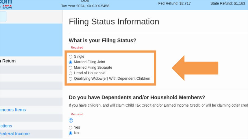 How to change my filing status? – FileYourTaxes.com Free File